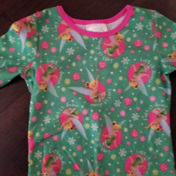 Disney Fairies, | Pajamas | Disney Fairies Green And Pink Pajama Top Sz ...